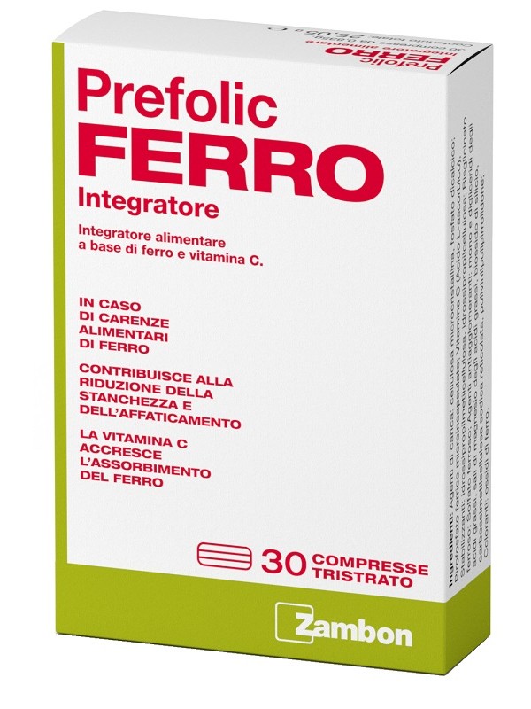 Prefolic ferro 30 compresse- integratore di ferro